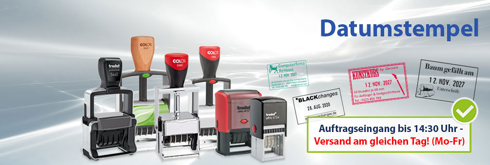 Stempel individuell Online bestellen und gestalten - 24h Service